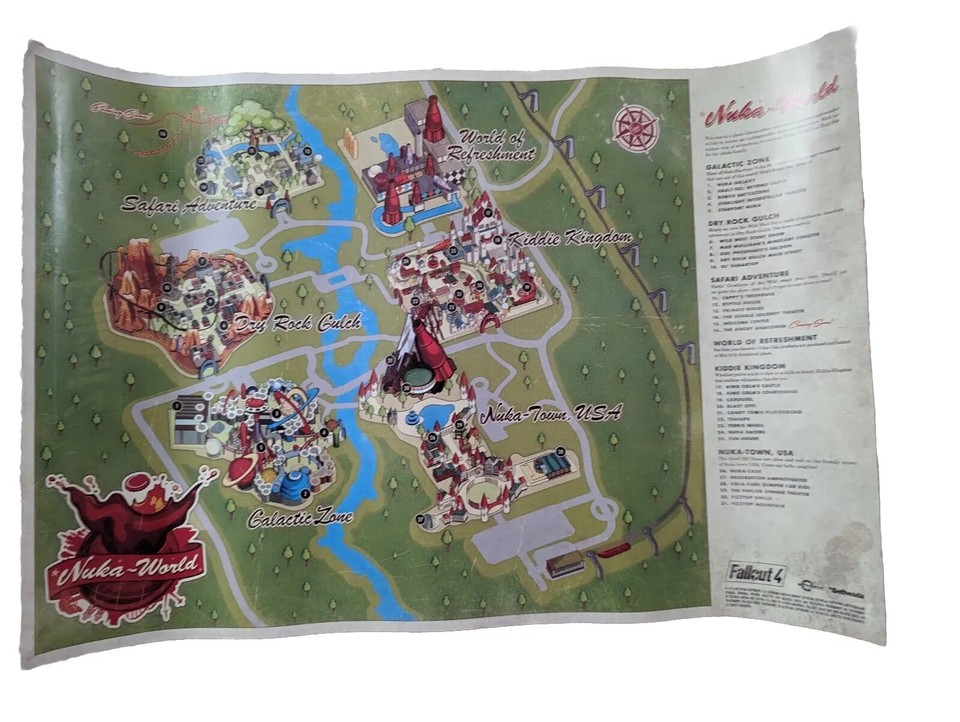 Fallout 4 Nuka Cola Girl & Nuka Cola World Map Double-Sided Promo ...
