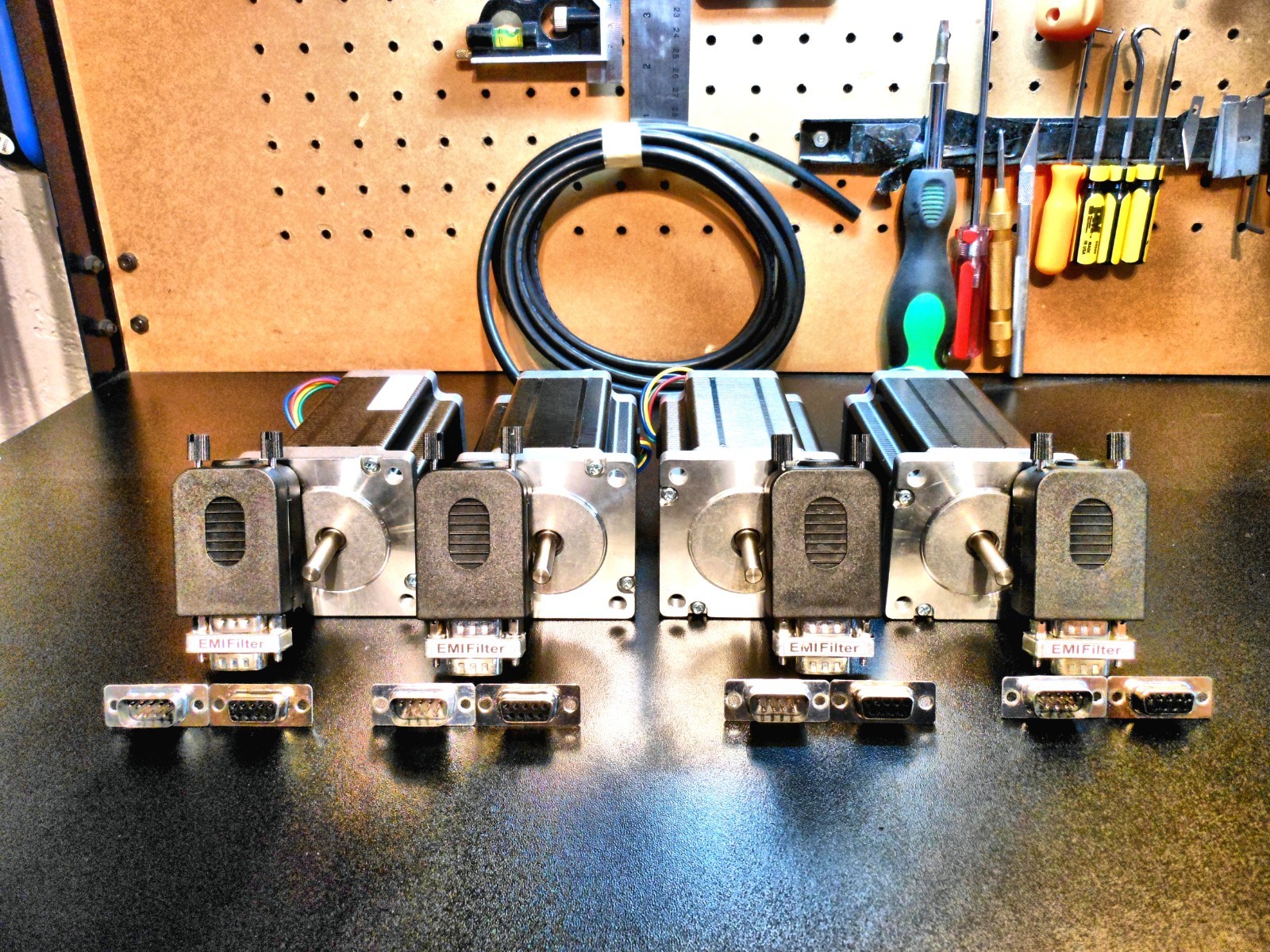 Gecko G540 4 600oz Motors 18/4 Double Shielded Cable & Pro-Solderless ...