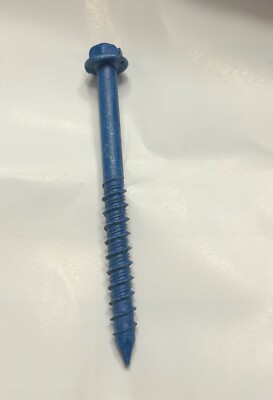 100 PIECES 1/4'' X 3-1/4'' Hex Head Diamond Pointed Blue Tapcon ...