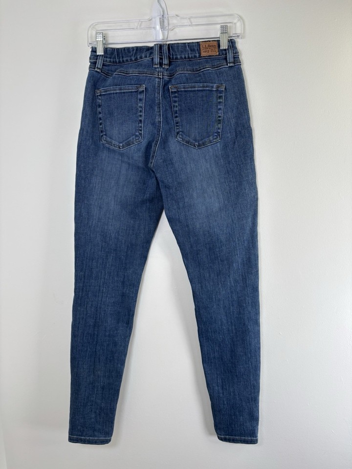 LL Bean Jeans Bean Flex Favorite Fit Elastic Waist Size 2 Blue Skinny ...