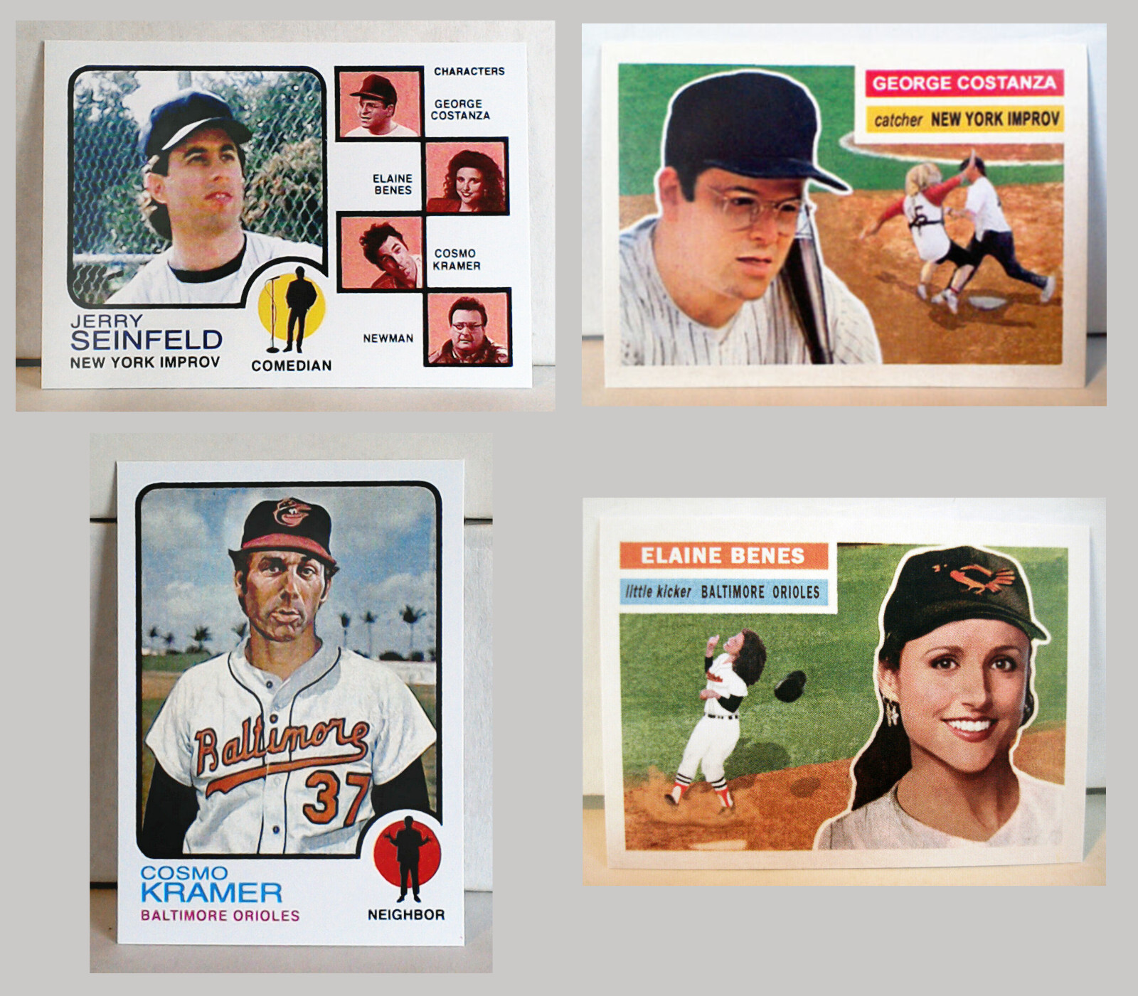 Four-Card Set: Seinfeld Custom Art Cards -- Jerry George Elaine Kramer ...