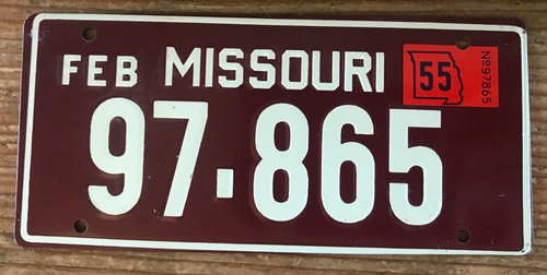 1954 Missouri Mini State License Plate bike / bicycle tag VTG Wheaties ...