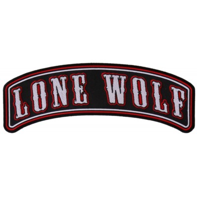 Embroidered Patch (Iron-On), Top Rocker Back Patch, Lone Wolf (No Club ...