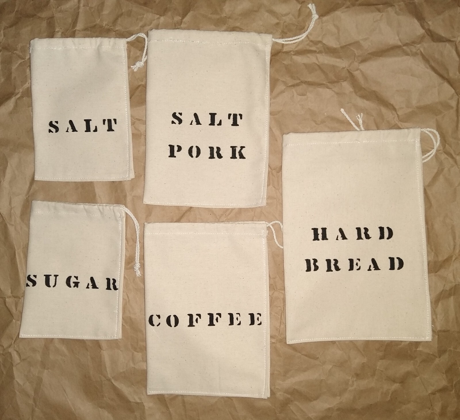 Civil War 5 RATION TICKING BAGS Haversack Soldier Union Rebel | eBay