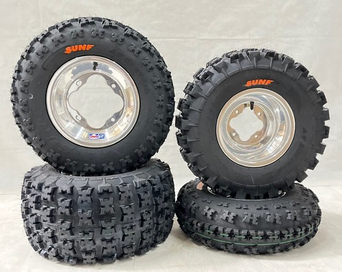 DWT A5 Polished Rolled Lip Front Rear Rims Sunf A027 Tires TRX 250X ...