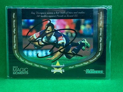 Signed Ray Thompson North Queensland Cowboys Autograph on 2014 Traders ...