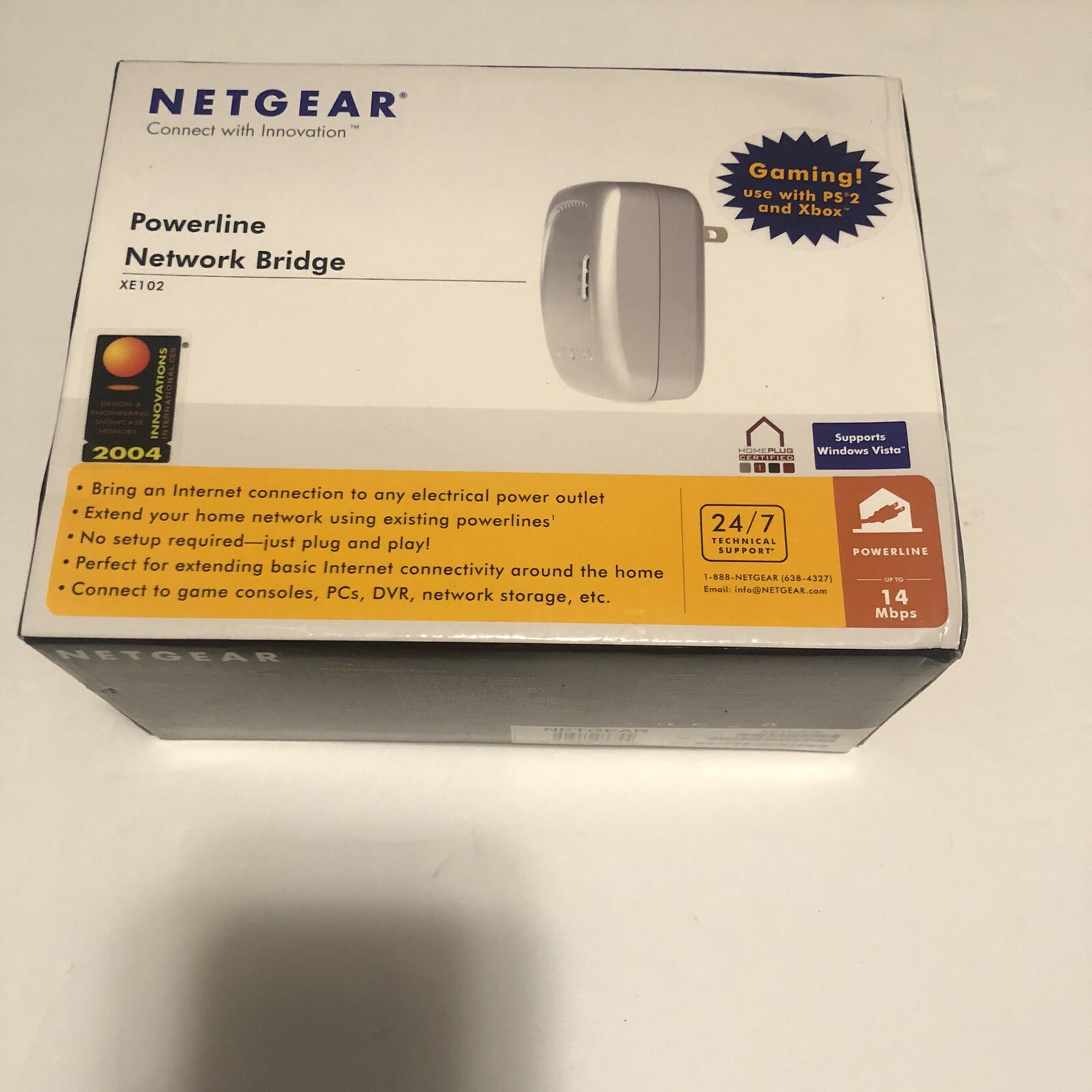 Netgear Powerline Network Bridge Ethernet Extender XE102 Open Box New ...