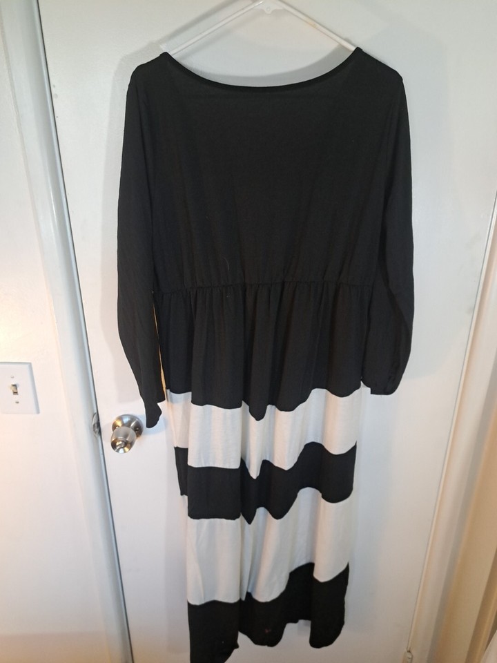 Womens 3X Dress Black And White Striped | eBay