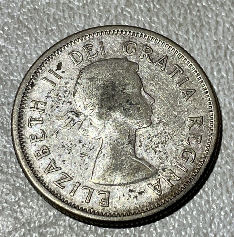 Canada 1957 25c Quarter Queen Elizabeth II Canadian .800 Silver Coin | eBay