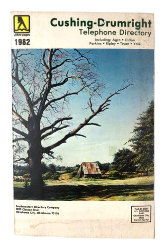 Vtg 1982 Yellow Pages Phone Book Cushing Drumright OK Perkins Agra ...