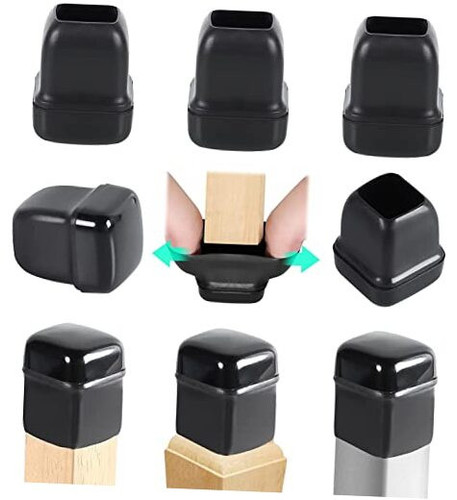 24 PCS Chair Leg Sliders for Carpet, Square Glides for Chair, Teflon ...