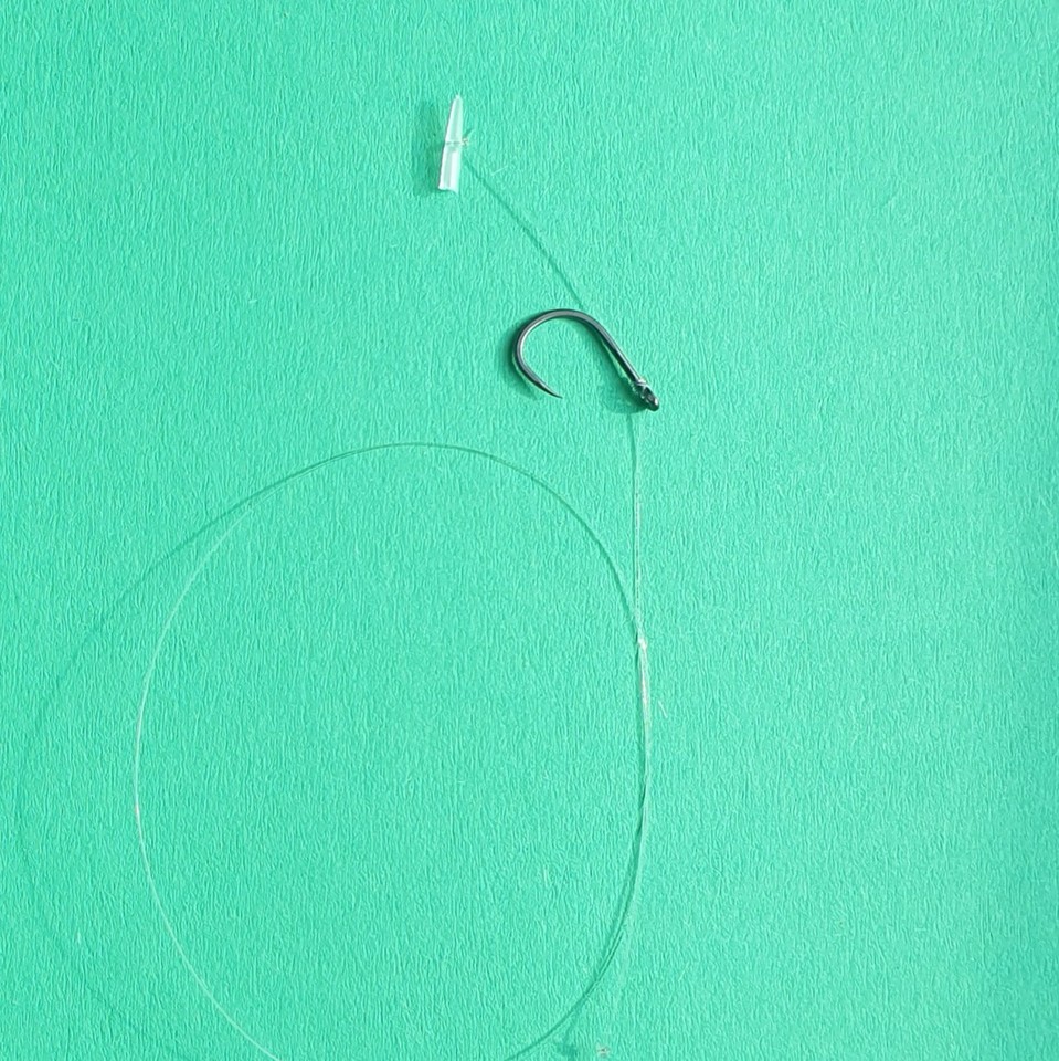 5 x 20lb Carp hair fishing rigs with bait stop hooks 6-10 barbless ...