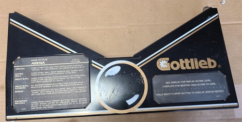 Gottlieb Arena Pinball Machine System 80b Playfield Metal Apron | eBay