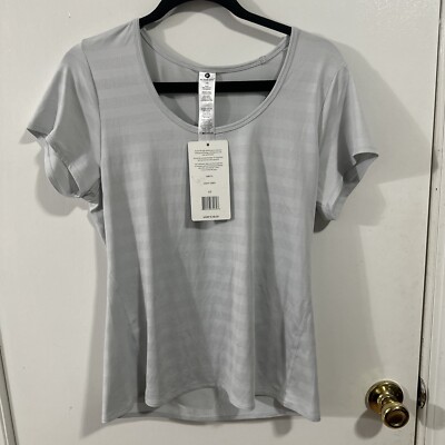 Active Life Size L Light Grey Cap Sleeve Polyester Spandex Athletic ...