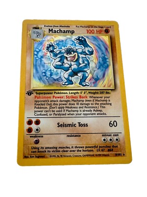 Pokemon Base Set Machamp 8/102 1st Edition Holo Rare Card | eBay