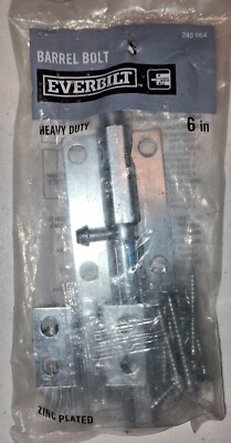 Everbilt Barrel Bolt Heavy Duty 6" Zinc Plated | eBay