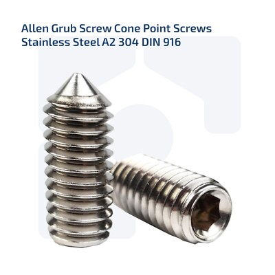 M6 X 6MM ALLEN KEY GRUB SCREWS CUP POINT SCREWS STAINLESS STEEL A2 DIN ...