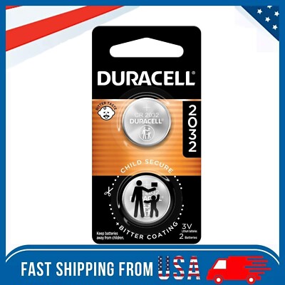 Duracell 2032 CR2032 DL2032 CR Lithium Button Cell Battery 2 Pack Exp ...