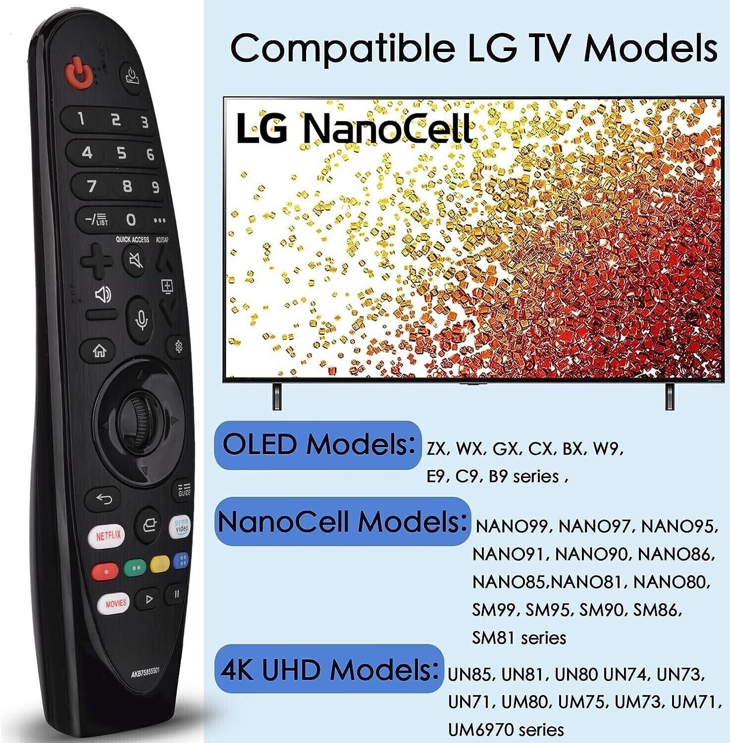 Universal AKB75855501 Voice Magic Remote Control for LG MR20GA OLED ...