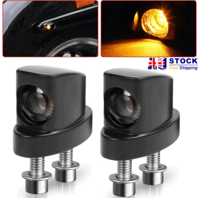 2X LED Motorcycle Rear Fender Struts Turn Signal light Indicators Amber ...