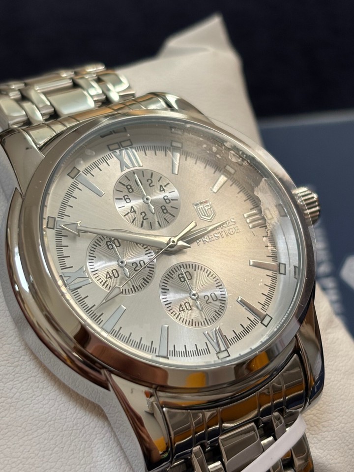 Invicta X Montres Prestige Men Silver-tone MPW-0063 Roman Numbers New w ...