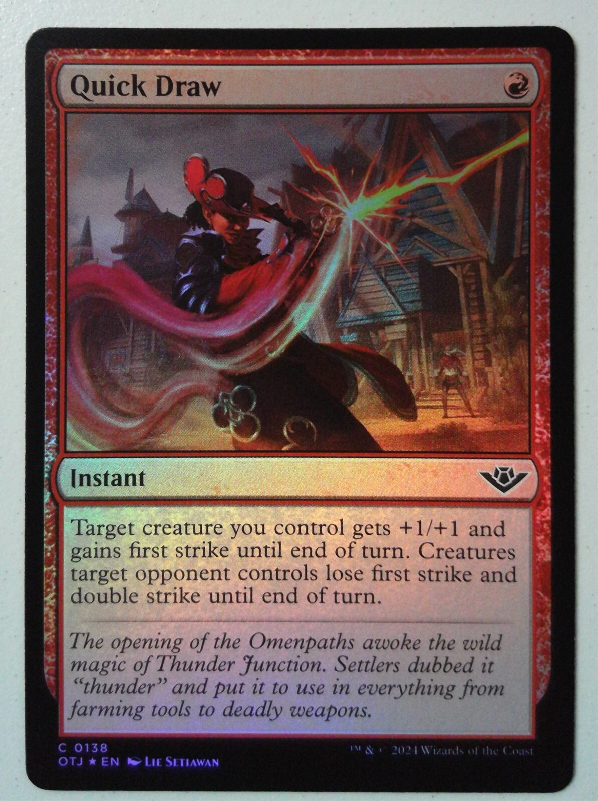 Quick Draw *FOIL Common* Magic MtG x1 OTJ Outlaws of Thunder Junction ...