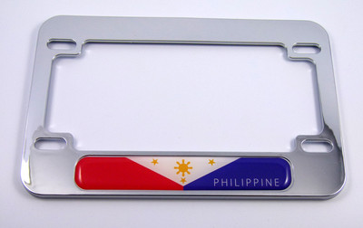 Philippine flag Motorcycle Bike plastic ABS Chrome Plated License Plate ...