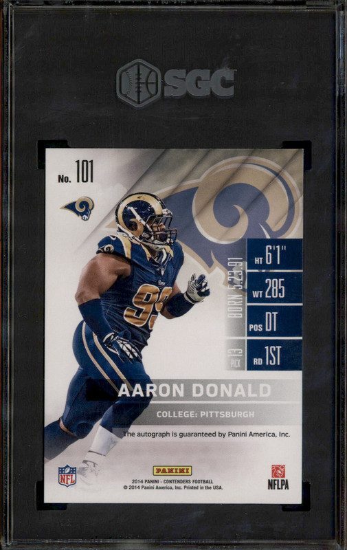 2014 Panini Contenders Rookie Autograph Aaron Donald RC Auto Facing ...