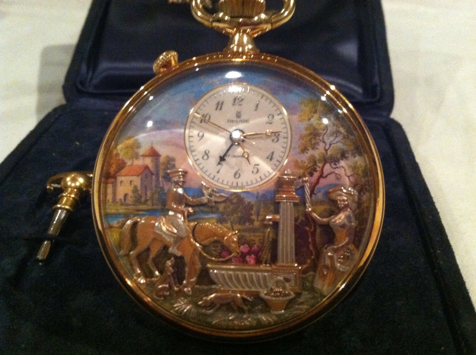 Reuge Music Mechanical Moving Face Musical Pocket Watch | eBay