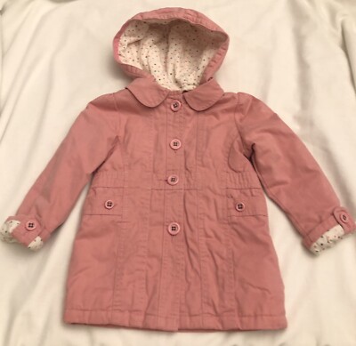 Oshkosh Girls Size 18 Months Dress Coat Hood Pink Fully Lined Long | eBay