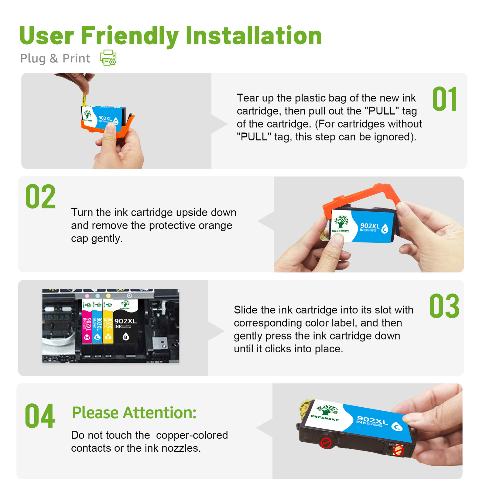 902XL Ink Cartridge replacement for HP OfficeJet 6968 6954 6962 6960 6970 Lot | eBay