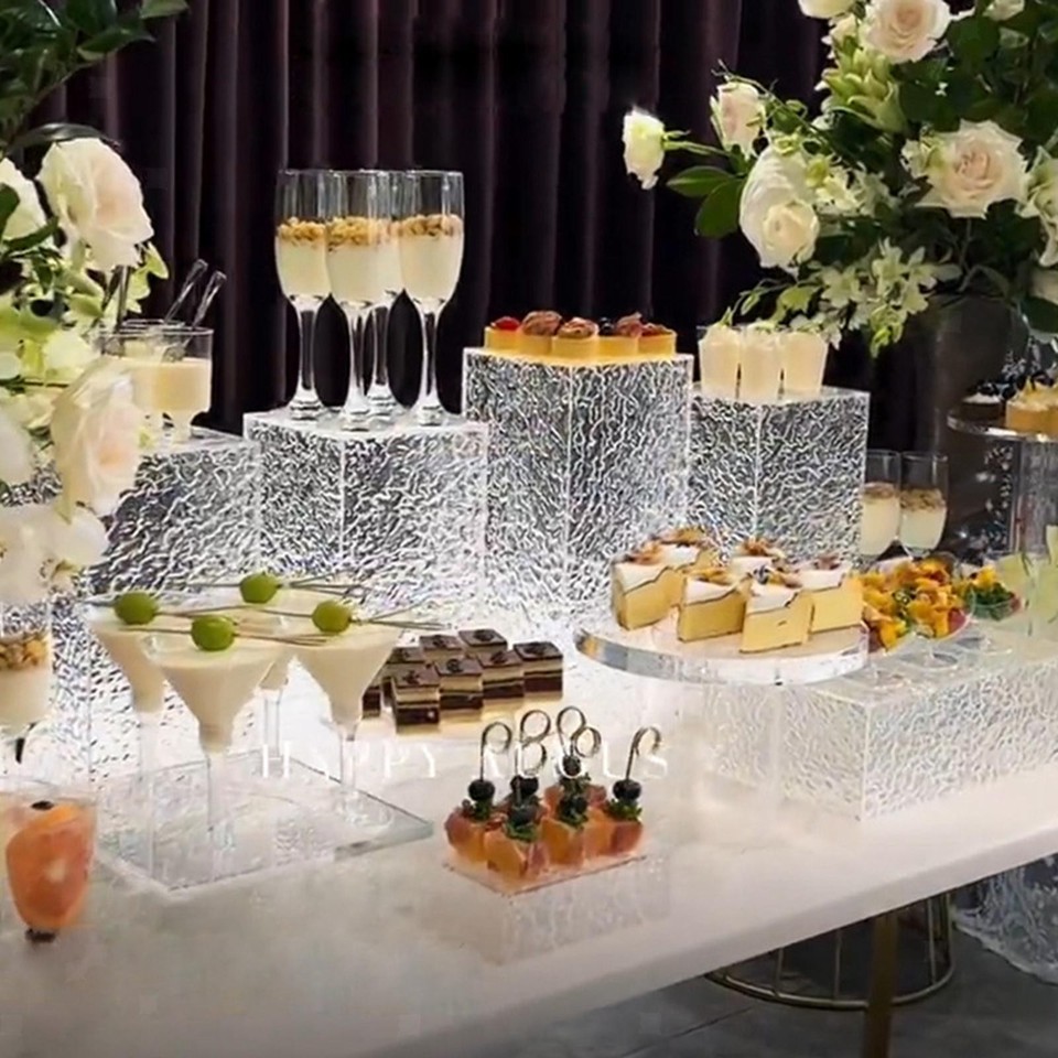 8 Pieces Food Service Display Risers Parties Bread Display Stands for ...