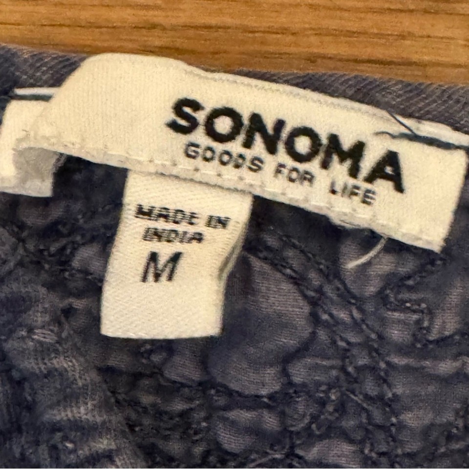 Sonoma blue 3/4 sleeve blouse shirt top size medium M b37 | eBay