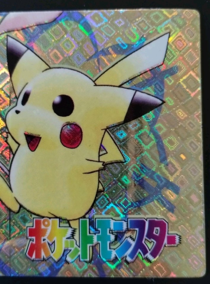 Gold Pikachu Mew #215 Pokémon Japanese Vintage Prism Vending Sticker ...