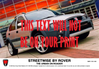 Rover STREETWISE A3 poster of classic press photo 42 x 29.7cm (gloss ...