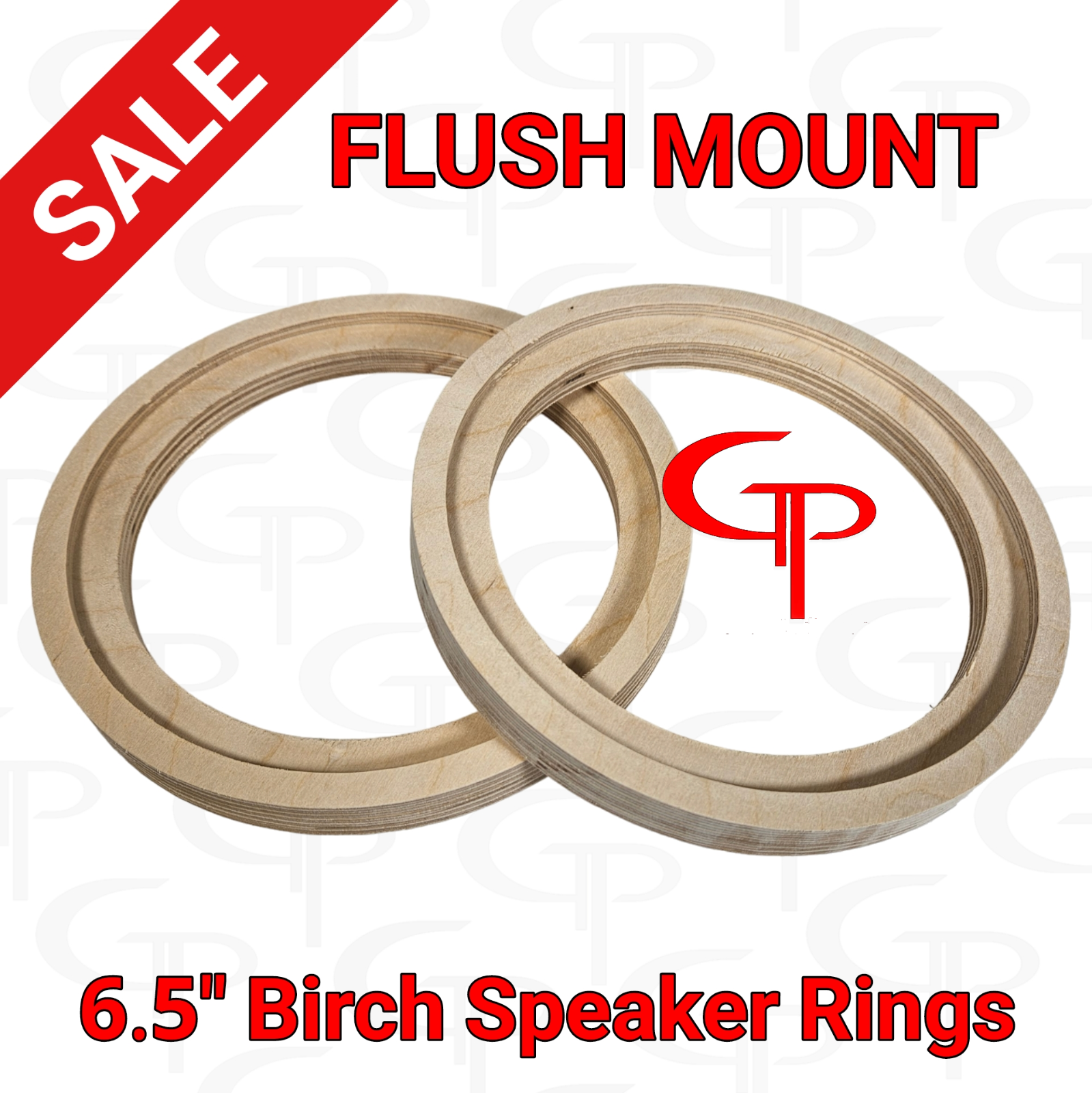 2 Pairs FLUSH 6.5 inch Speaker Rings 13 ply Birch GP Car Audio Mounting ...