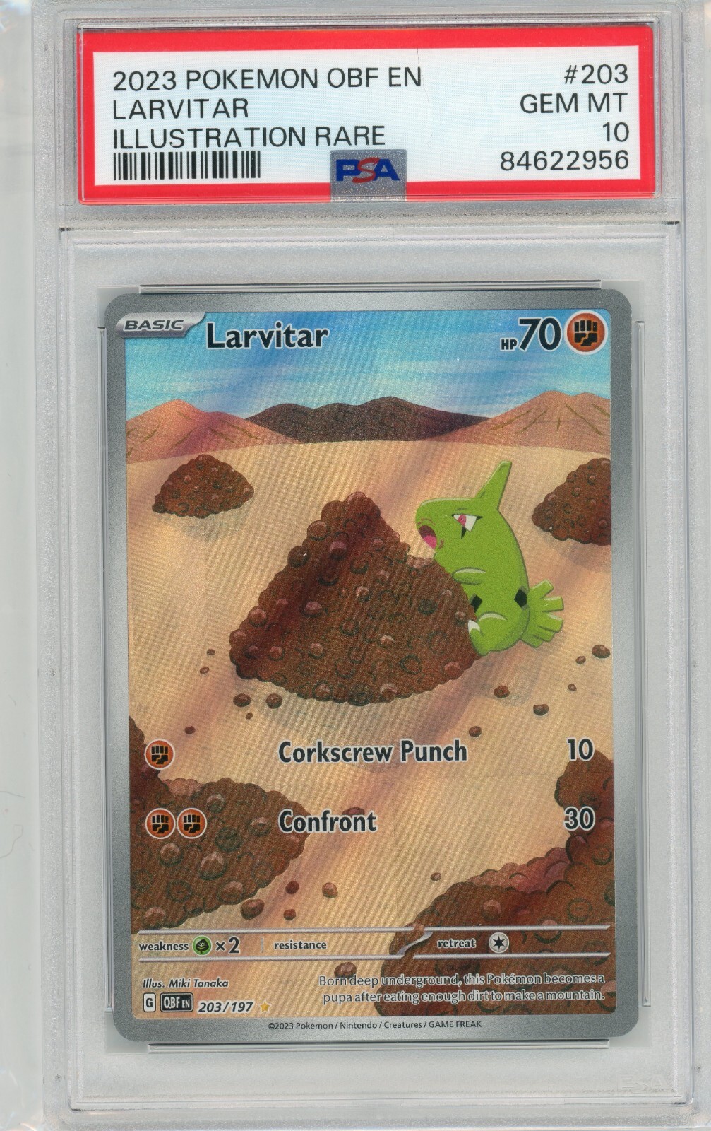 Larvitar 2023 Scarlet & Violet: Obsidian Flames #203/197 Illustration ...