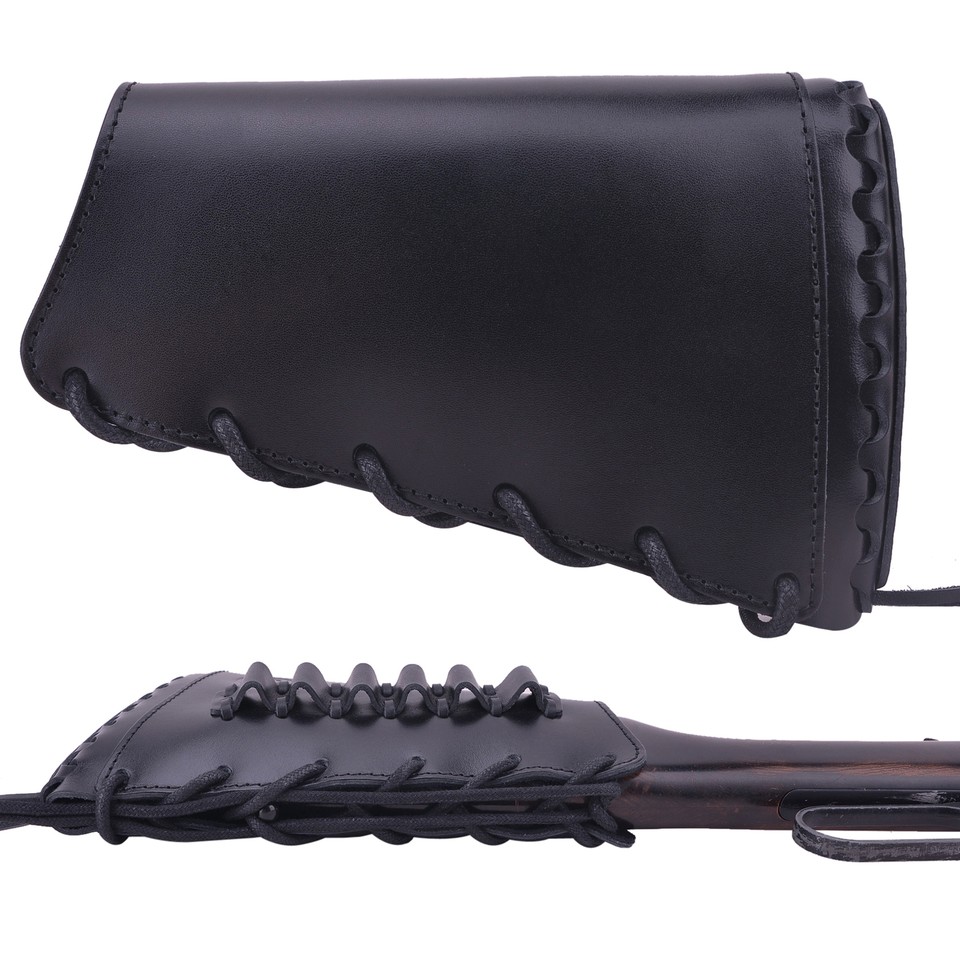 Cow Leather Shooting Gun Buttstock Shell Holder Stock Covers for Rifle ...