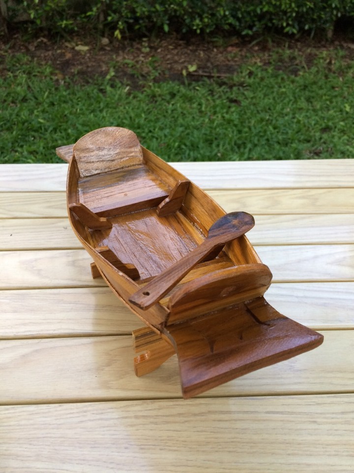 Wood Rowboat Model Ship Model with Stand Collectible Toy Home Decor | eBay