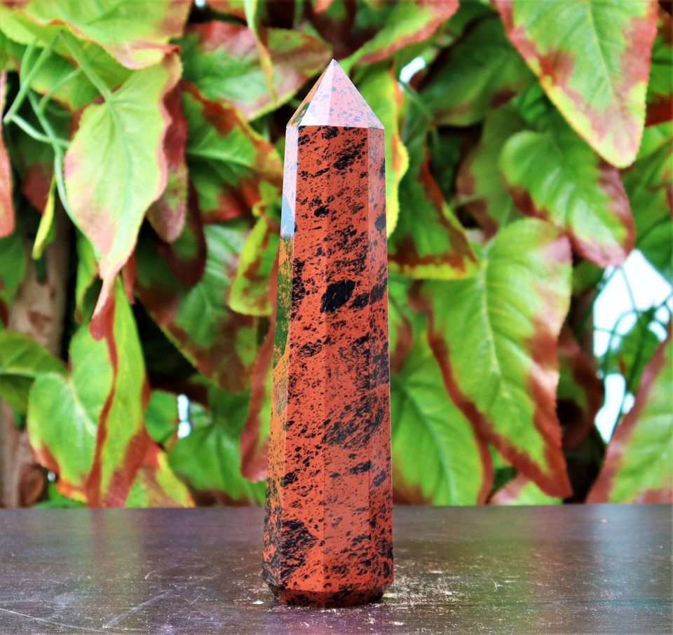 Large 220MM Red Mahogany Obsidian Jasper 8 Faceted Healing Power ...