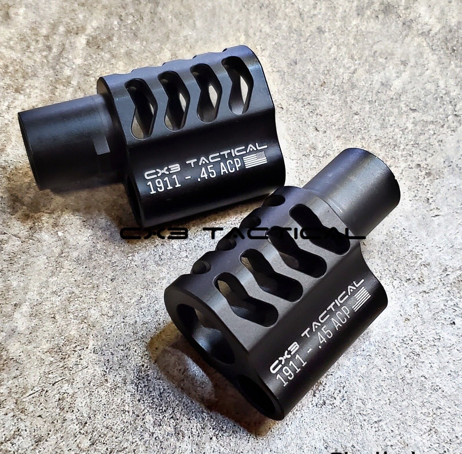 1911 Muzzle Brake Compensator Punisher Style Black Compensator M1911 ...