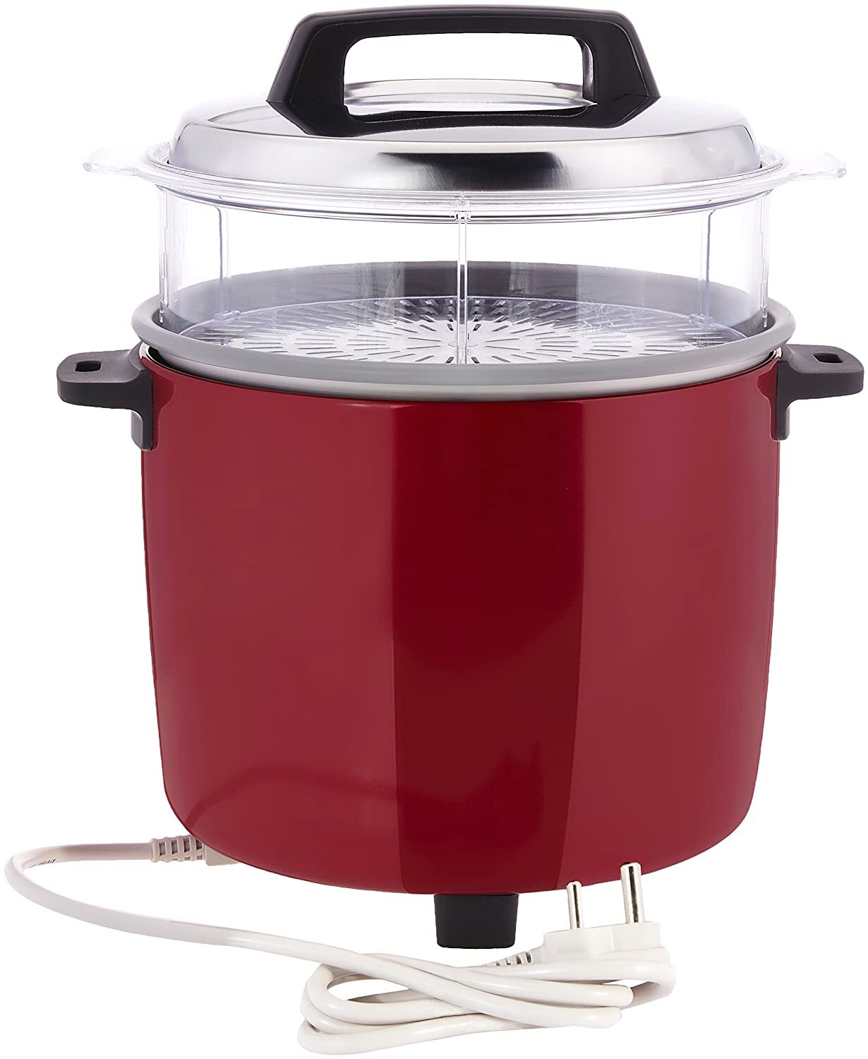 Electric Cooker with Cooking Pan, Red, Burgundy 1.25KG Rice | eBay