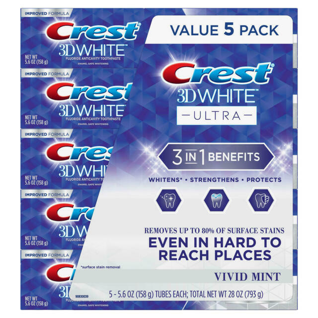 Crest 3D White Ultra Whitening Toothpaste - 5 Pack for sale online | eBay