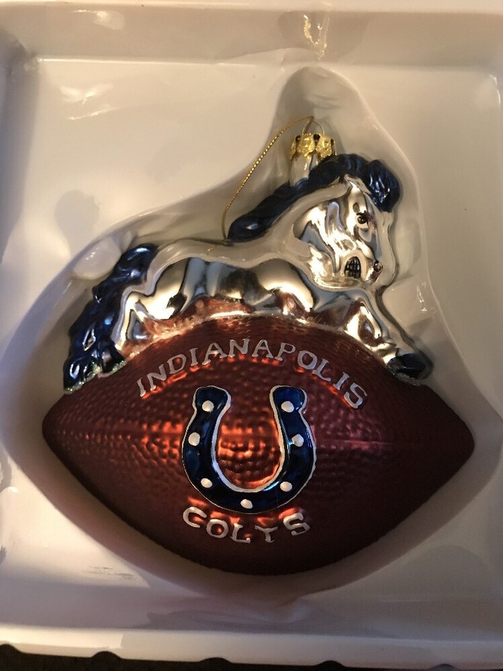 Indianapolis Colts Team Spirit Ornament Hand Painted Christmas Peyton ...