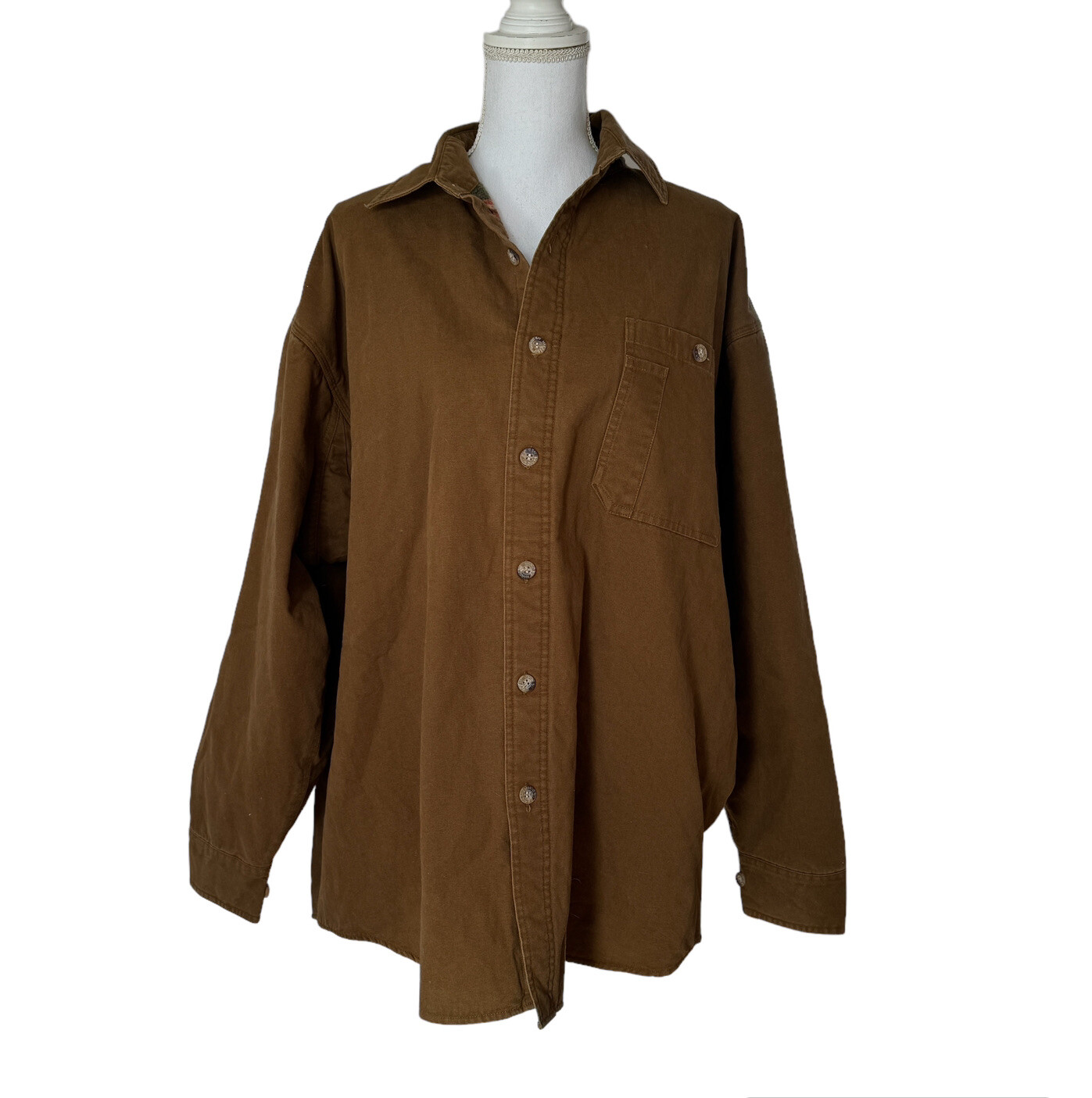NWT Marino Bay Natural VTG Button Up Fleece Jacket Chore Barn Coat ...