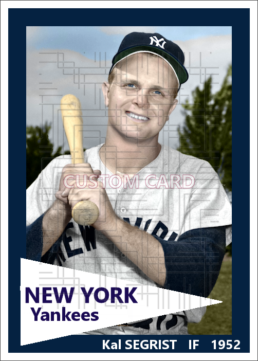 Kal Segrist - 1952 New York Yankees - 2.5 x 3.5 custom card (blank back ...