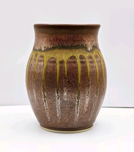 Vintage Studio Art Pottery Signed Doug Smith Drip Handmade Vase 5" | eBay