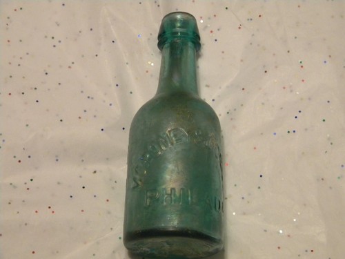 Antique RARE Moroney & Conner Green Philada. Squat Blob Top Bottle | eBay