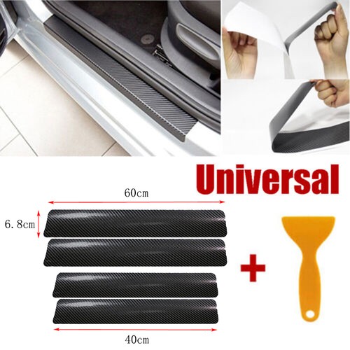 4* Car Accessories Door Sill Scuff Plate Protector Guard Carbon fiber ...