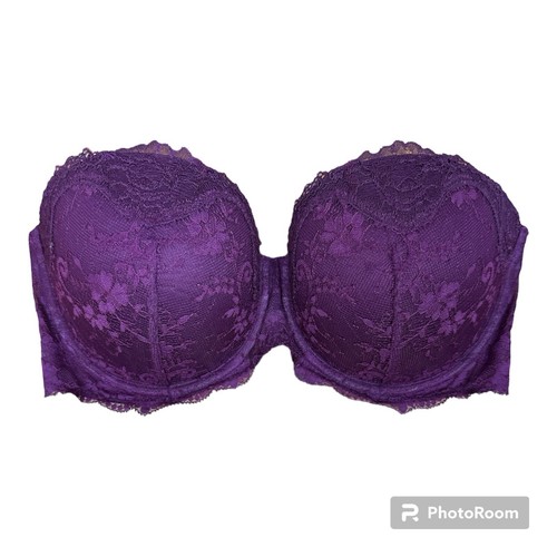 Victoria's Secret Dream Angels Multiway Strapless Bra 34DD Purple Lace ...